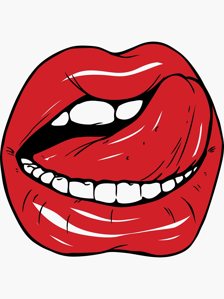 Sexy Red Lips Sticker By Balqeesb Redbubble