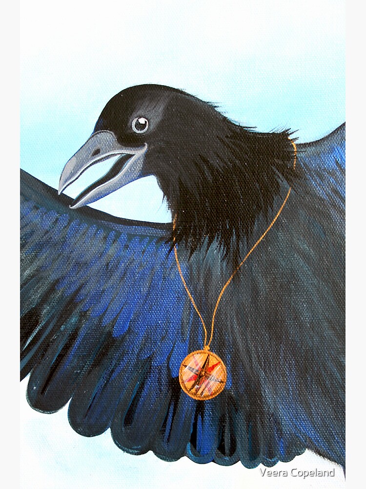 "the Messenger black crow with compass painting" Poster for Sale by ...