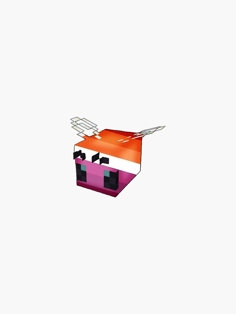 "Lesbian Minecraft Bee" Sticker by networklove | Redbubble