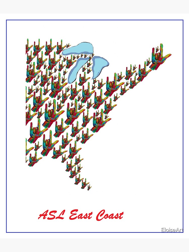 "ASL - East Coast" Sticker for Sale by EloiseArt | Redbubble