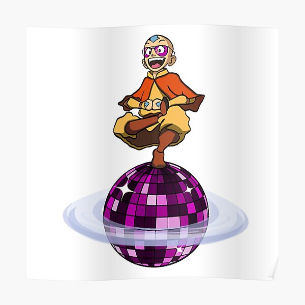 "Aang the Disco Bender" Poster by YumeStickerShop | Redbubble