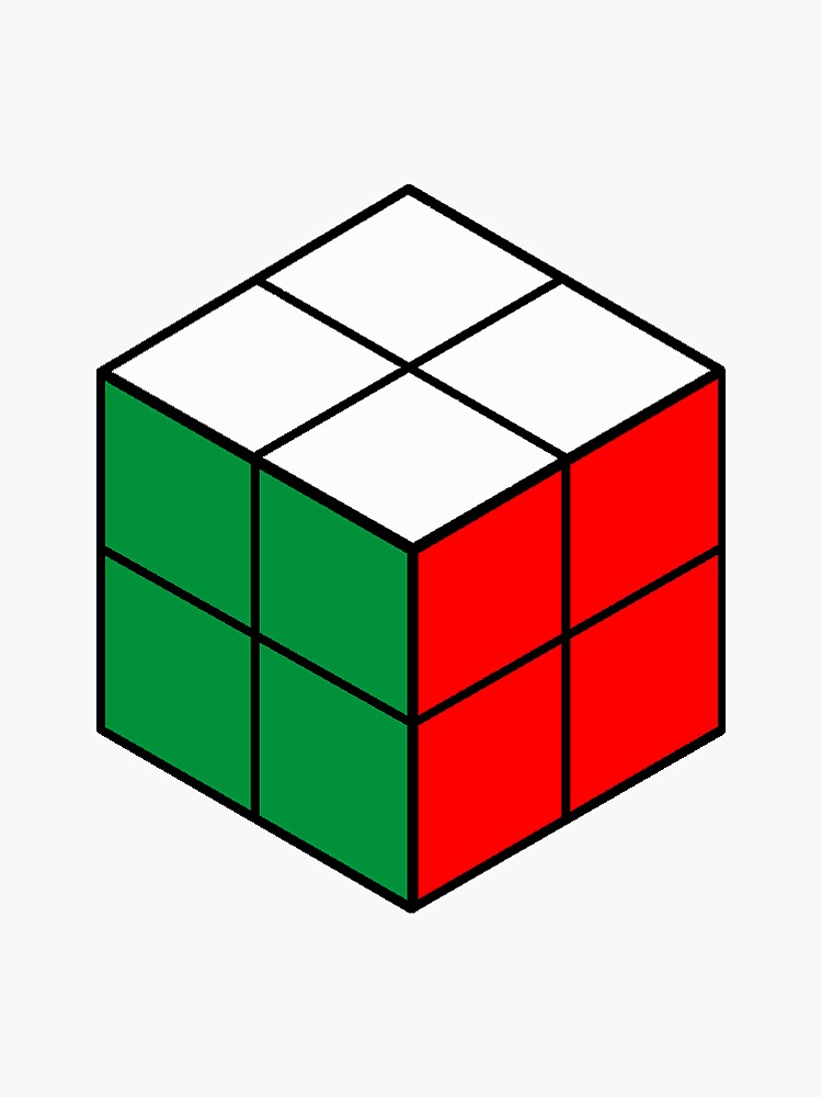 "Small Solved 2x2x2 Cube Design" Sticker for Sale by JOClothing | Redbubble