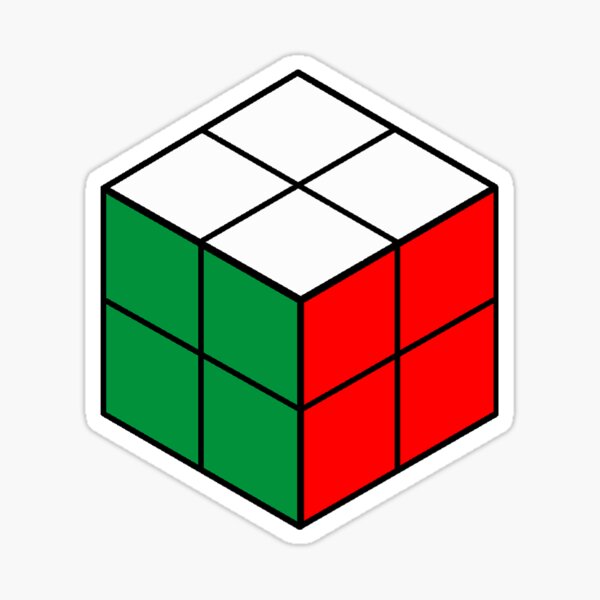 "Small Solved 2x2x2 Cube Design" Sticker for Sale by JOClothing | Redbubble
