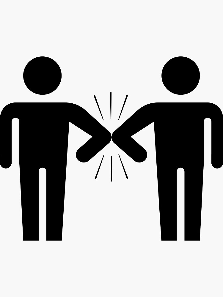 "Elbow Bump" Sticker by TheNewReality | Redbubble