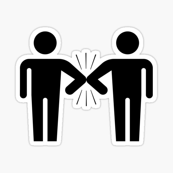 "Elbow Bump" Sticker by TheNewReality | Redbubble