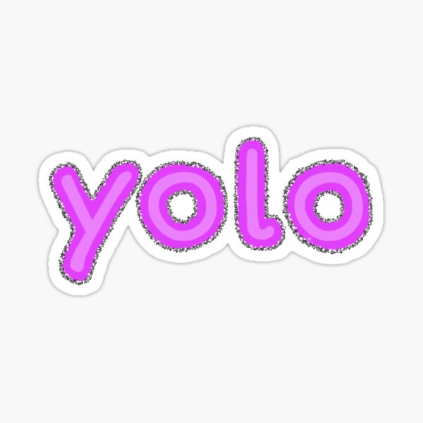 "pink glitter yolo" Sticker by emma-mae | Redbubble