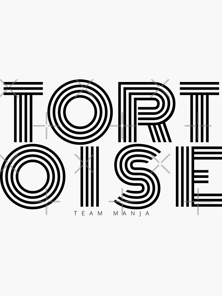 "Tortoise Block Letters in Black and White" Sticker for Sale by ...