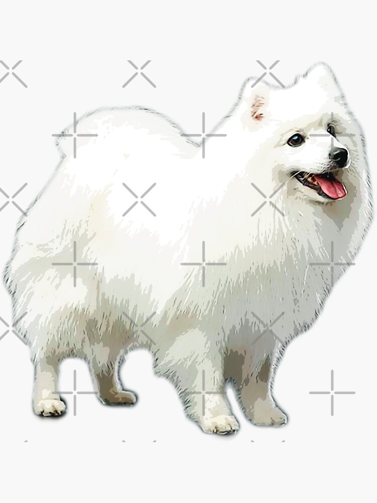"Japanese Spitz Puppy Dog" Sticker for Sale by ElegantCat | Redbubble