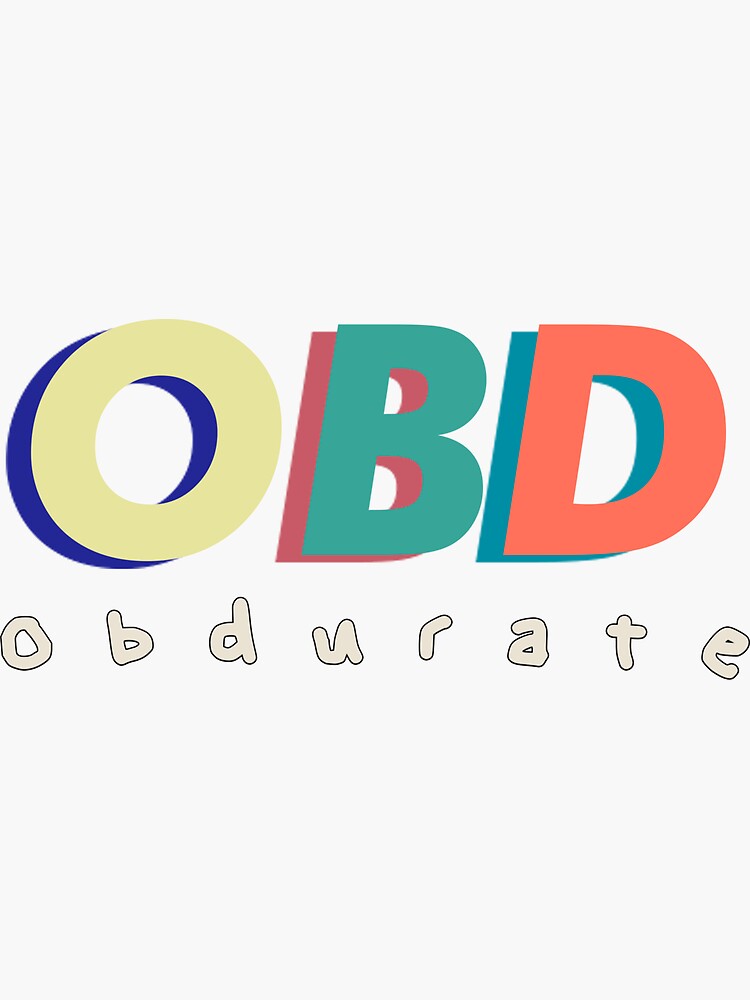 "OBD (obdurate) Original Brand Clothing. Colourful" Sticker for Sale by ...