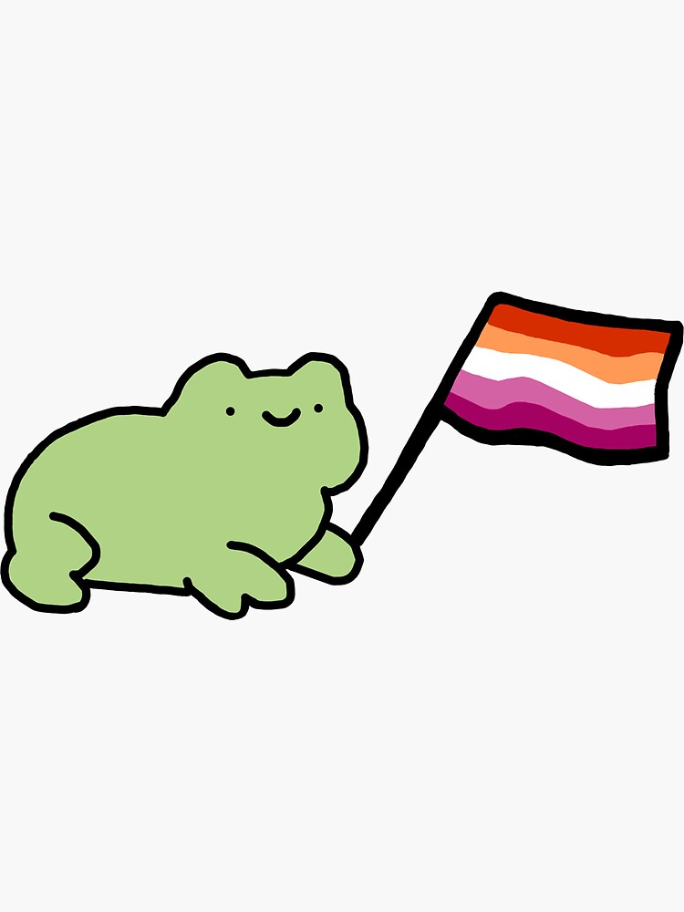 "lesbian pride flag frog " Sticker for Sale by softlysticker | Redbubble