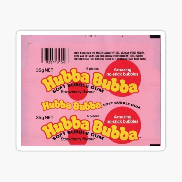 "hubba bubba " Sticker by A44y1234 | Redbubble