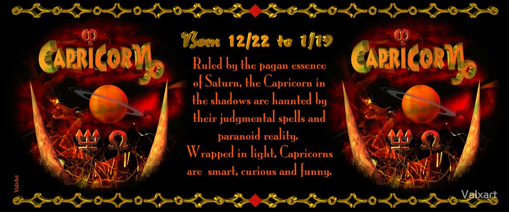 "Valxart Gothic Capricorn zodiac astrology Born 12/22 to 1/19 and Ruled ...