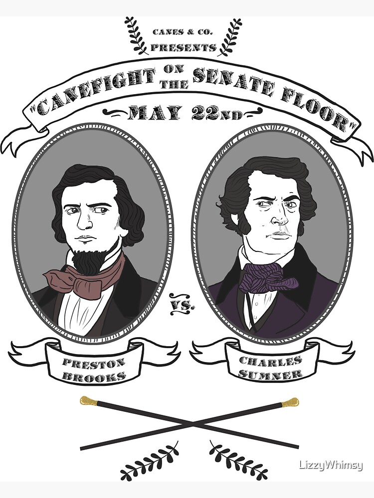 "Cane Fight! Charles Sumner v. Preston Brooks" Magnet by LizzyWhimsy ...