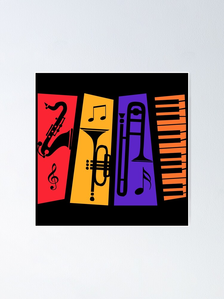 "Jazz Instruments" Poster for Sale by Fives55 | Redbubble
