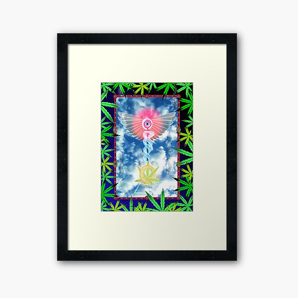 "Cannabis Caduceus from Valxart.com " Framed Art Print for Sale by ...