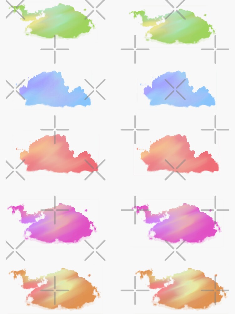 "Colorful Clouds Sticker Pack" Sticker by Kristinejoy | Redbubble