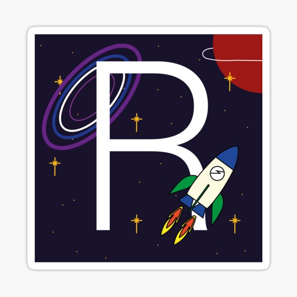 "Space Themed R" Sticker for Sale by ArtyStudent | Redbubble