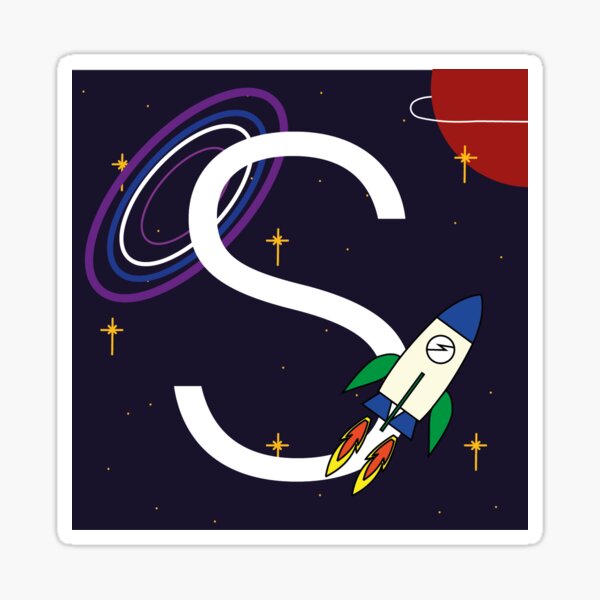 "Space Themed S" Sticker for Sale by ArtyStudent | Redbubble