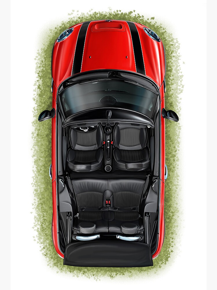 "Mini Cooper Cabrio Print in Red" Poster by davidkyte | Redbubble