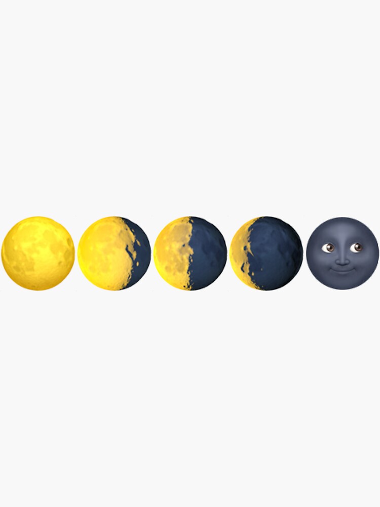 "emoji moon phases design " Sticker for Sale by fajersbubble | Redbubble