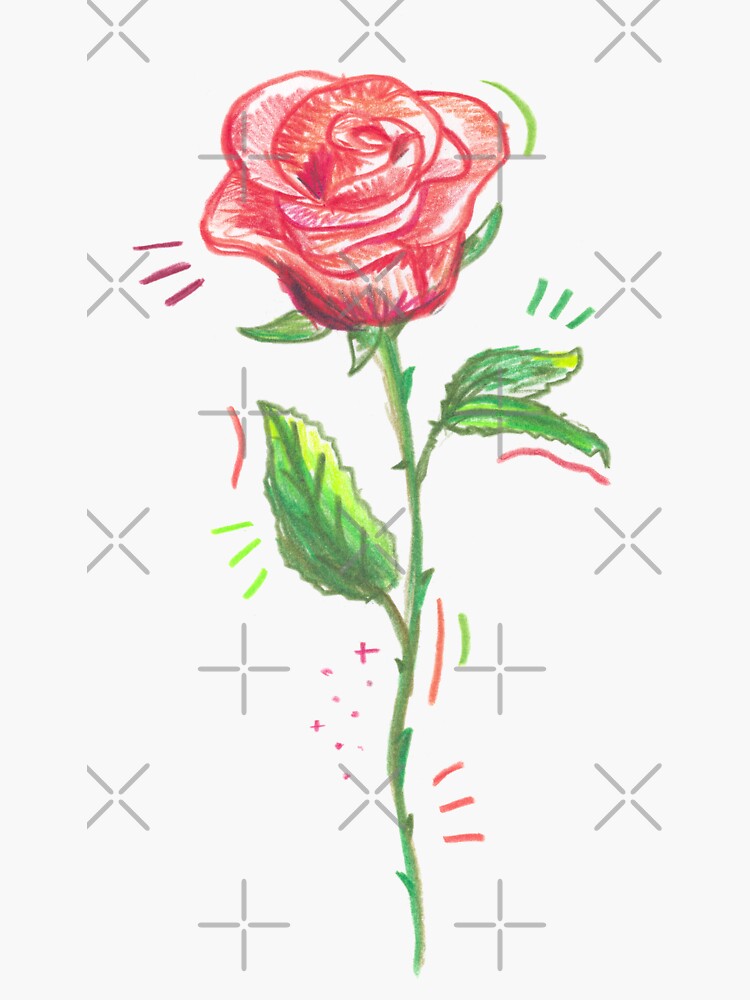 "Single red rose " Sticker for Sale by meganmxe | Redbubble