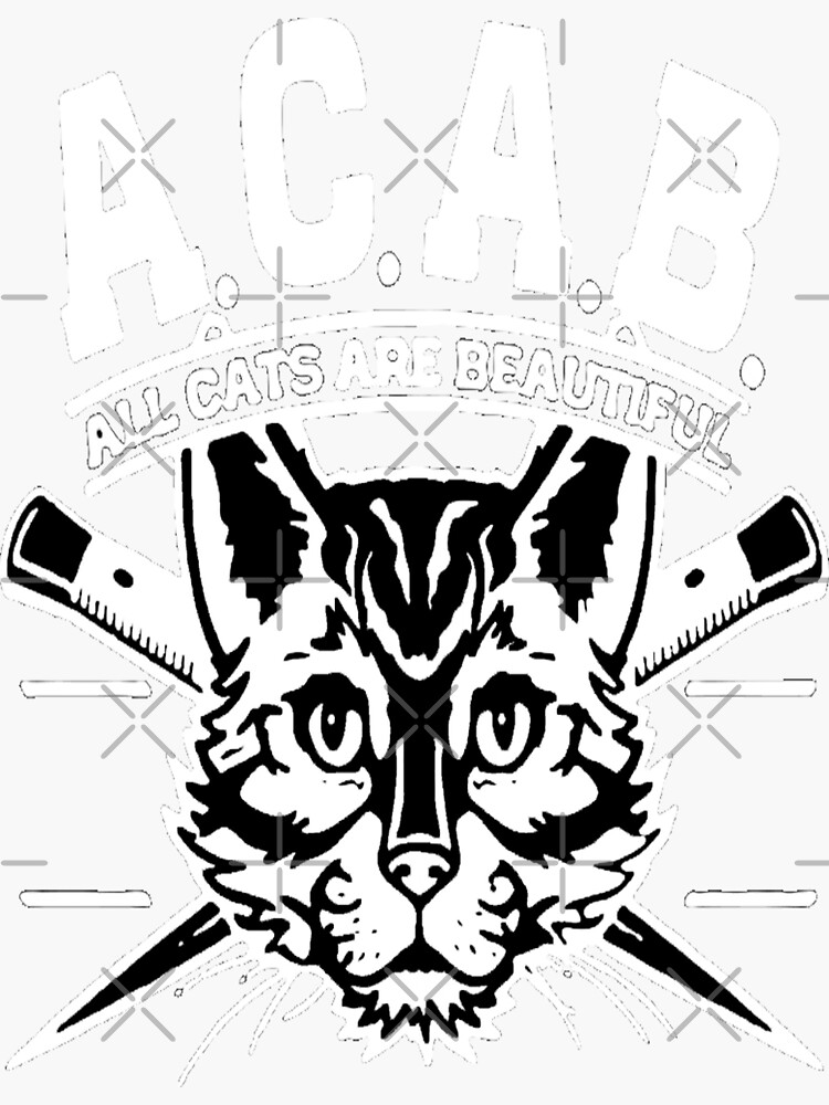 "Black Cat - A.C.A.B All Cats Are Beautiful" Sticker by ayoug6 | Redbubble