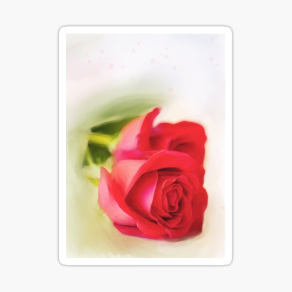 "Rose Art" Sticker by renspaintbrush | Redbubble