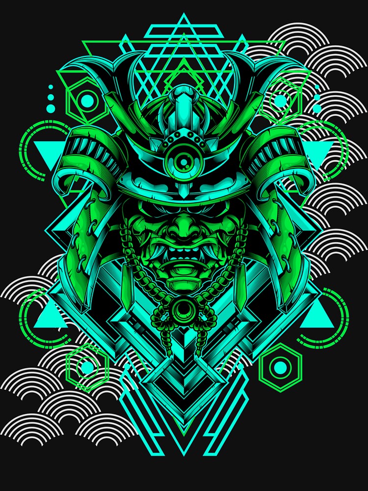 Funktionsshirt mit "neon samurai hannya mask oni demon japan" von dazed ...