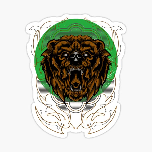 "bear samurai hannya mask oni demon japan" Sticker by dazed-draft ...