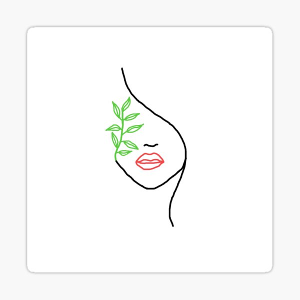 "line art face" Sticker by queergirl-xoxo | Redbubble