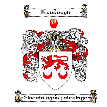 "Kavanagh Family Crest and Motto" Sticker for Sale by Hibernia29 ...