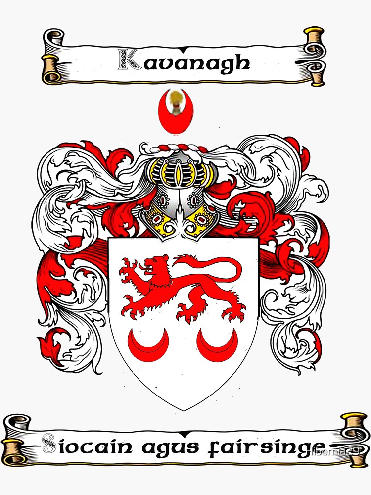 "Kavanagh Family Crest and Motto" Sticker for Sale by Hibernia29 ...