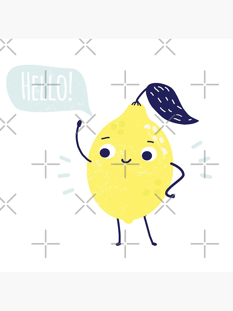 "Cute funny lemon fruit saying hello" Sticker for Sale by GennyBunny ...