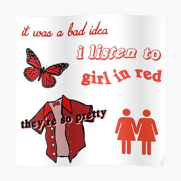 "girl in red sticker pack " Poster for Sale by claire-mcculley | Redbubble