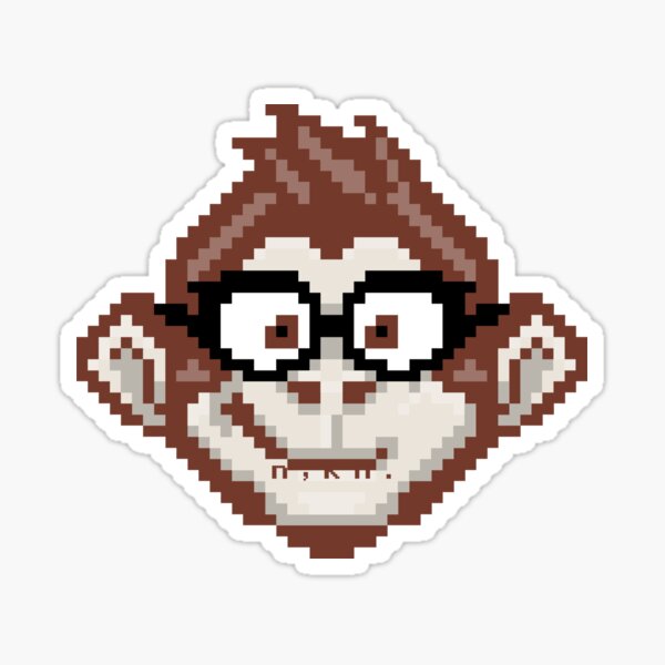 "Cool monkey made of pixels" Sticker for Sale by PhelipeCasanova ...