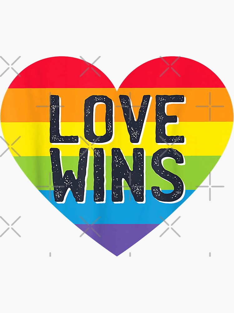 "Love Wins - Rainbow Heart - Peace & Love " Sticker for Sale by ...