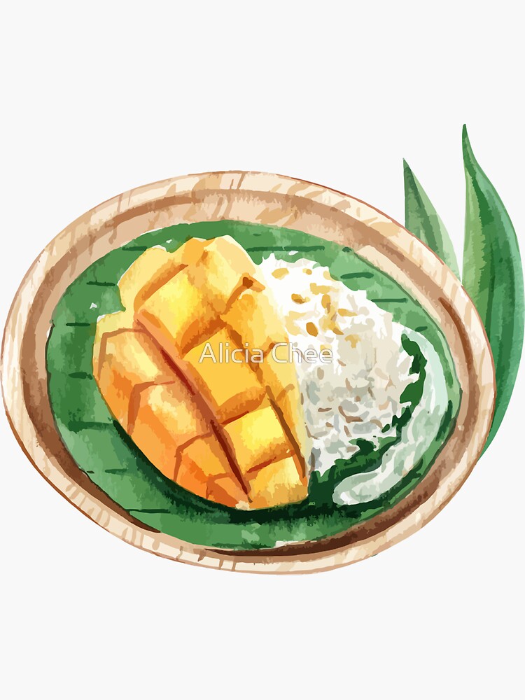 "Thai Mango Sticky Rice" Sticker by NiftyTrinket | Redbubble