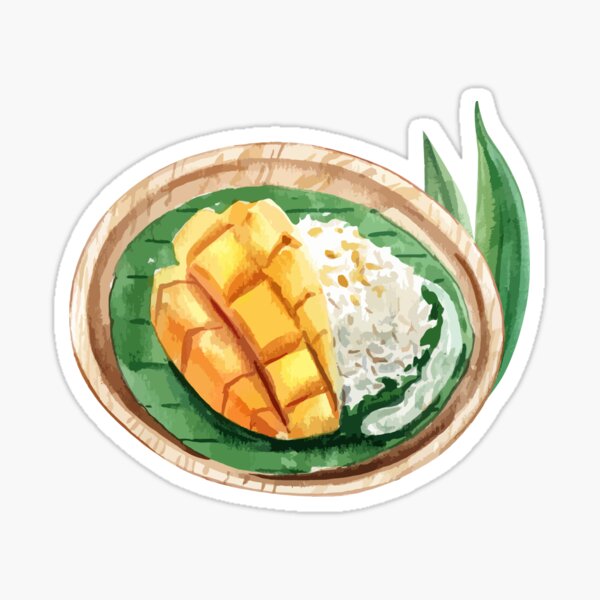 "Thai Mango Sticky Rice" Sticker by NiftyTrinket | Redbubble