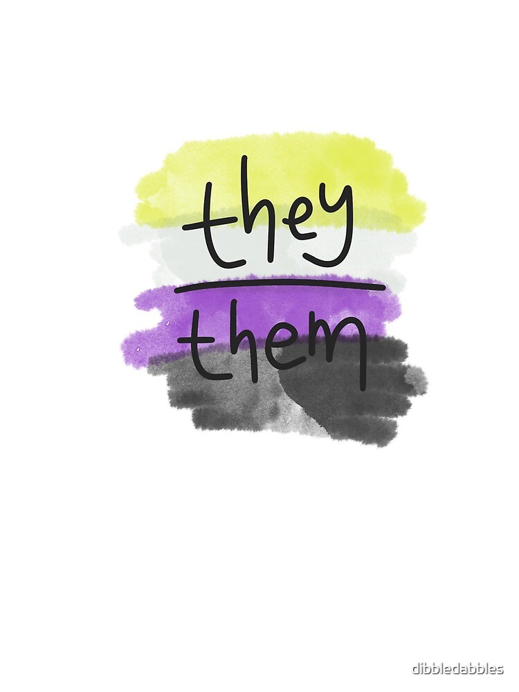 "They/Them Pronouns, Non-Binary Flag" Art Print for Sale by dibbledabbles | Redbubble