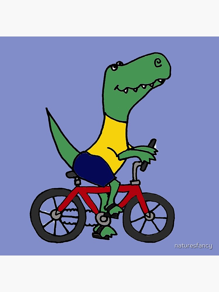 "Cute T-Rex Dinosaur Riding Red Bicycle" Poster by naturesfancy | Redbubble