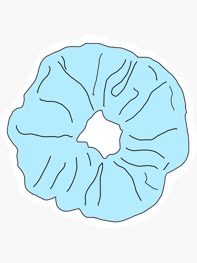 "Blue Scrunchie " Sticker for Sale by SeasideStickerz | Redbubble