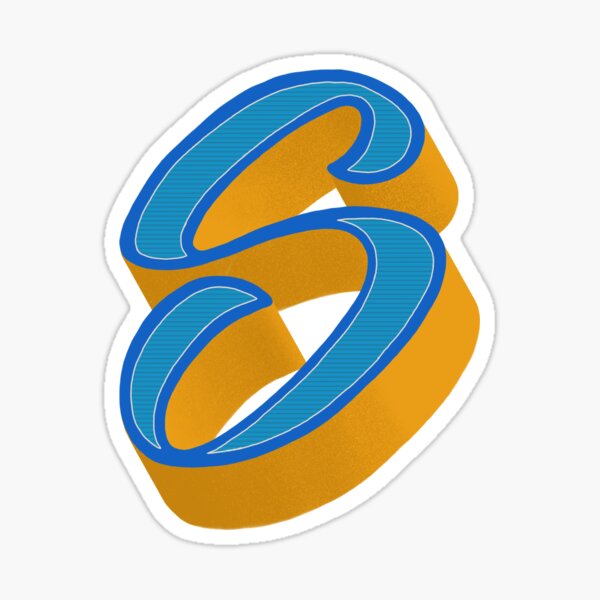 "Blue and Yellow Letter S Initial" Sticker for Sale by hughvdl | Redbubble