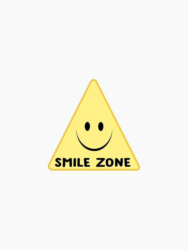 "smile zone" Sticker for Sale by carleemarkle | Redbubble