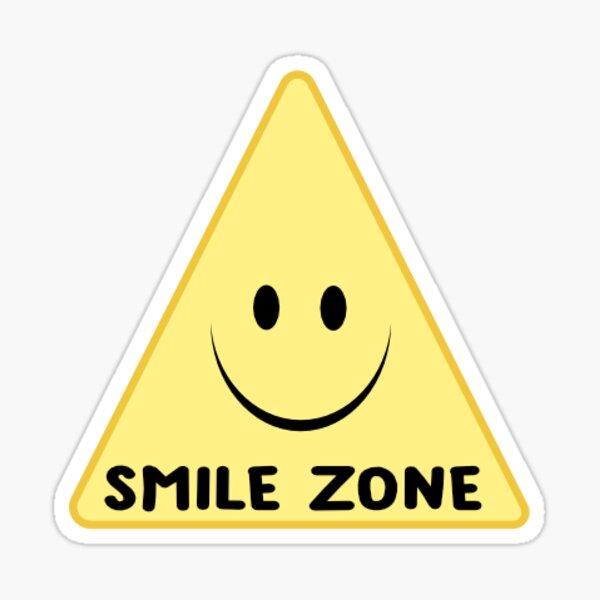 "smile zone" Sticker for Sale by carleemarkle | Redbubble