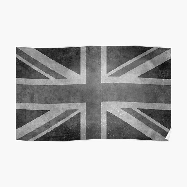 "Union Jack Vintage 3:5 Version in grayscale" Poster for Sale by ...