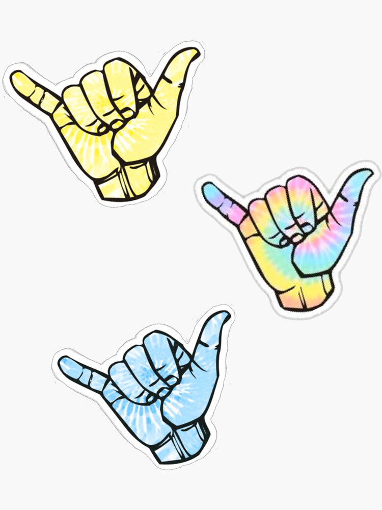 "shaka" Sticker for Sale by mikaylanrioux | Redbubble