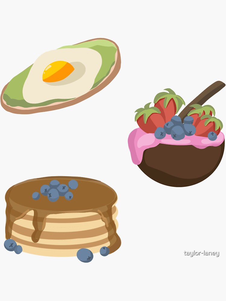 "Breakfast Sticker collection" Sticker for Sale by taylor-laney | Redbubble