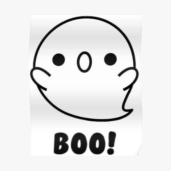 "Cute BOO cartoon" Poster for Sale by waffleguy | Redbubble