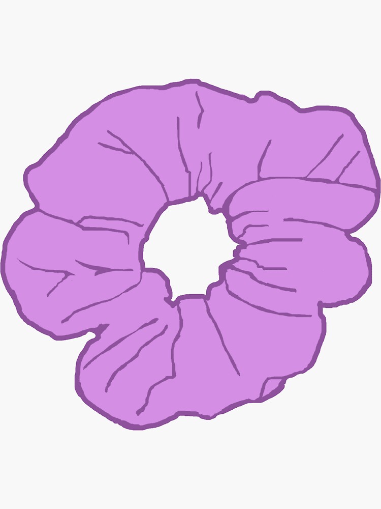"purple scrunchie sticker" Sticker for Sale by designsrd | Redbubble