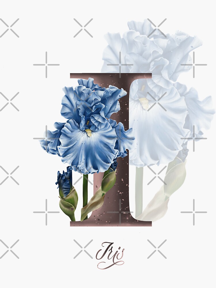 Pegatina «Yo carta. Iris. Alfabeto de flores» de BananiLettering ...